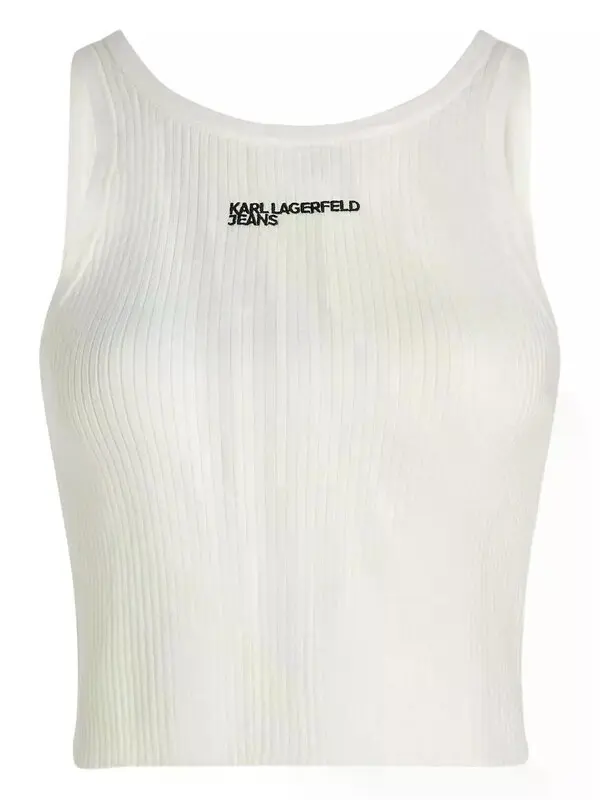 Karl Lagerfeld Ribbed Tank Top - Neutrals