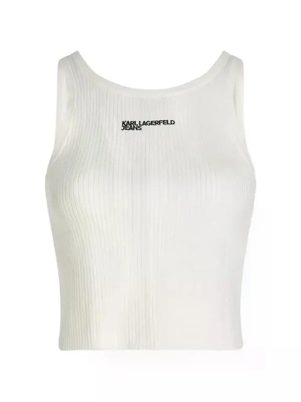 Karl Lagerfeld Ribbed Tank Top - Off White