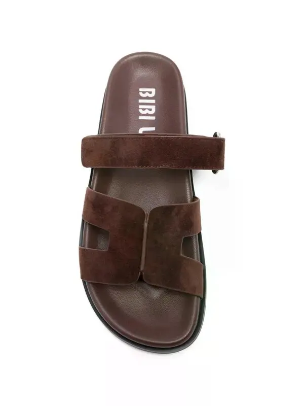 BIBI LOU Leather Flat Sandals - Brown