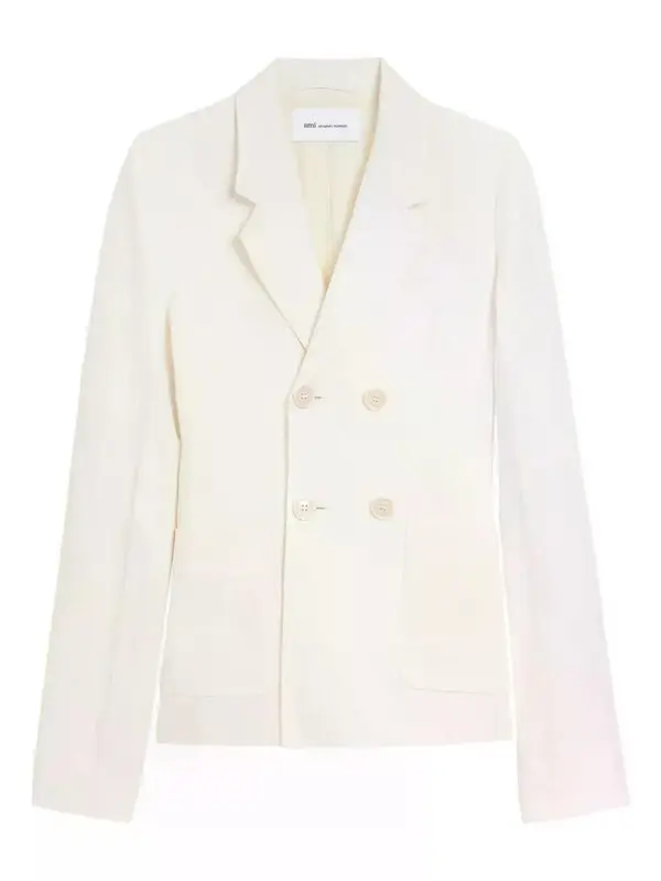 Ami Linen Double Breasted Jacket - Neutrals