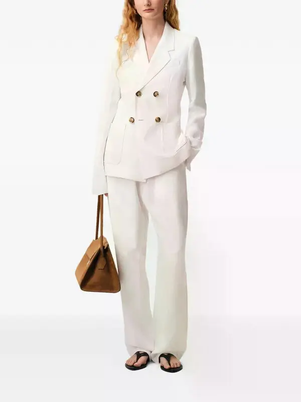 Ami Linen Double Breasted Jacket - Neutrals