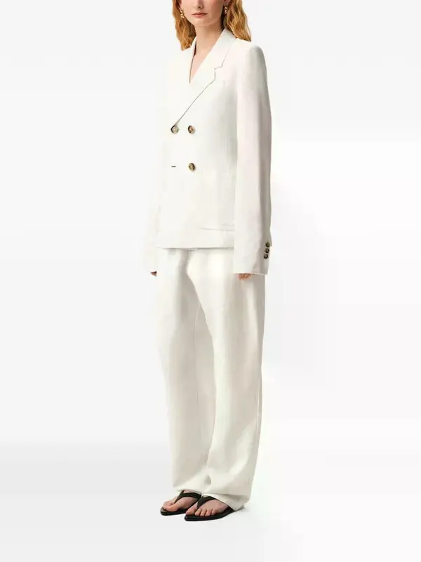 Ami Linen Double Breasted Jacket - Neutrals