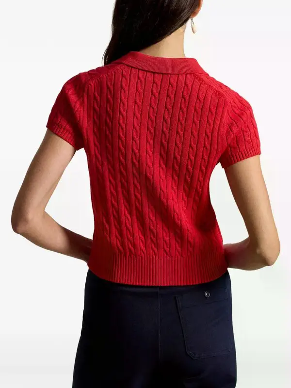 Polo Ralph Lauren Cropped Cable-knit Polo Shirt