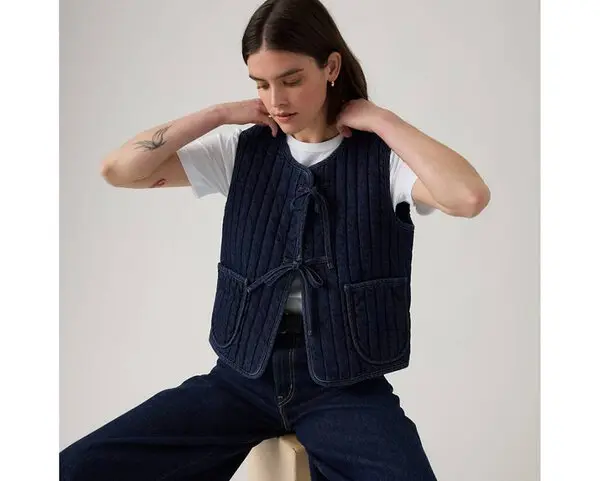 LEVI'S Lottie Denim Liner Vest - Shaded View