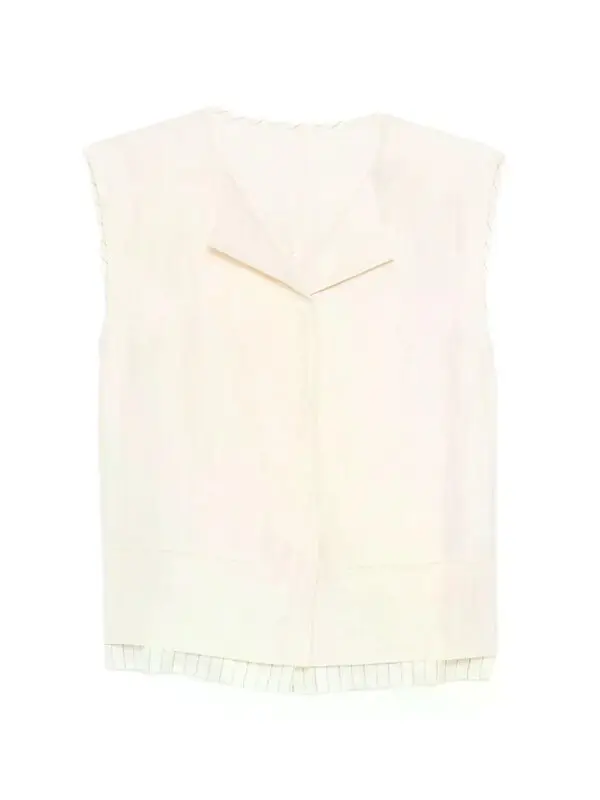 LESS Sleeveless V-neck Vest - Neutrals
