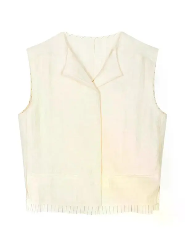 LESS Sleeveless V-neck Vest - Neutrals