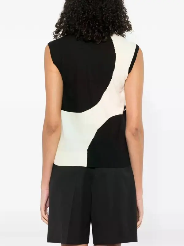 LESS Colour-block V-neck Cardigan