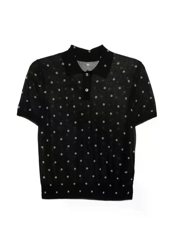 JNBY Polka Dot Polo Top - Black