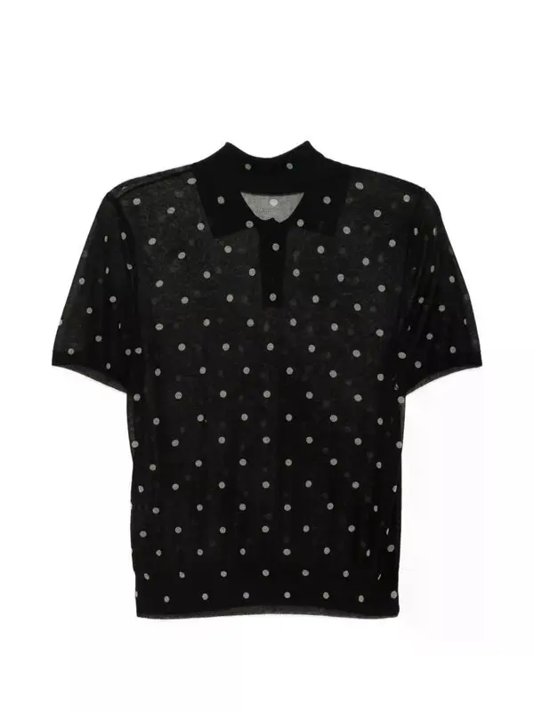 JNBY Polka Dot Polo Top - Black
