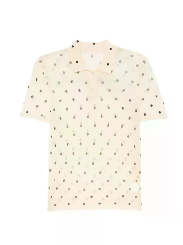 JNBY Polka Dot Polo Top - Neutrals