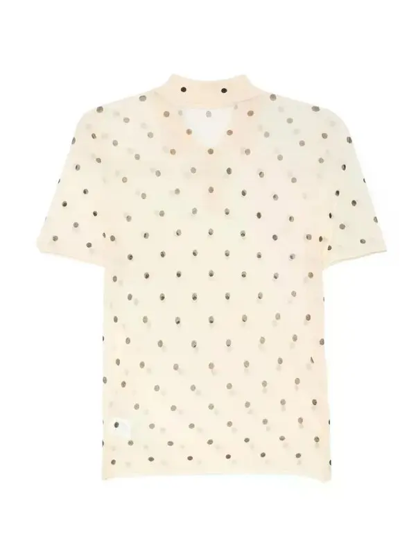 JNBY Polka Dot Polo Top - Neutrals