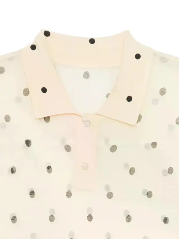 JNBY Polka Dot Polo Top - Neutrals