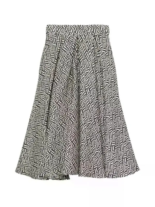 Max Mara Perle Jacquard Pleated Midi Skirt