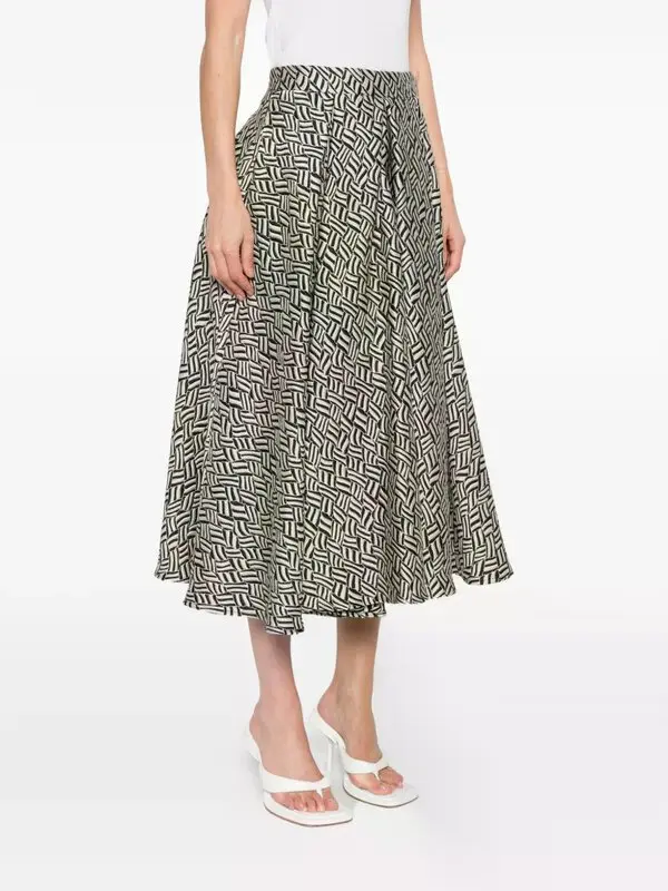 Max Mara Perle Jacquard Pleated Midi Skirt