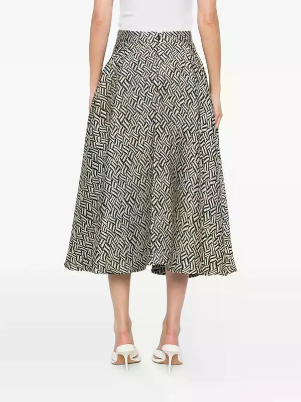 Max Mara Perle Jacquard Pleated Midi Skirt