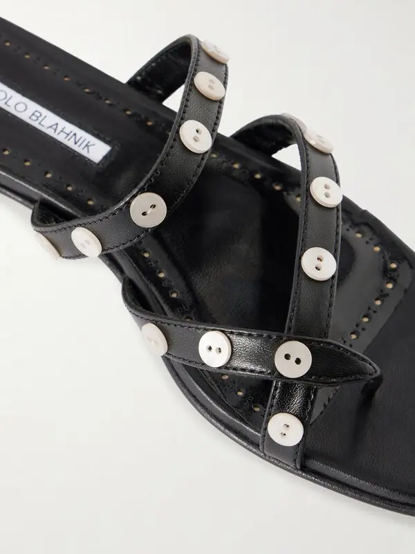 Manolo Blahnik Irafli Leather Sandals