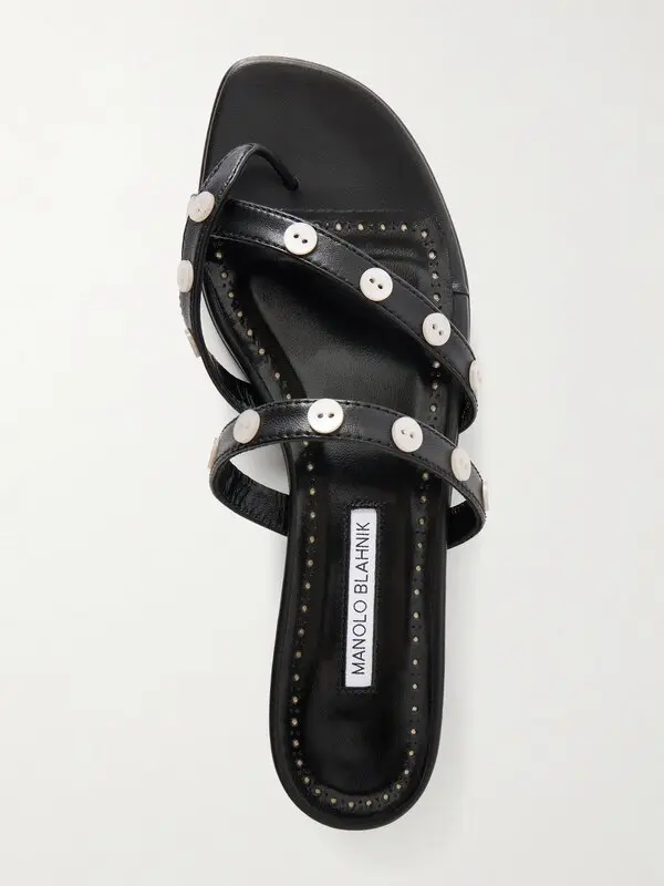 Manolo Blahnik Irafli Leather Sandals
