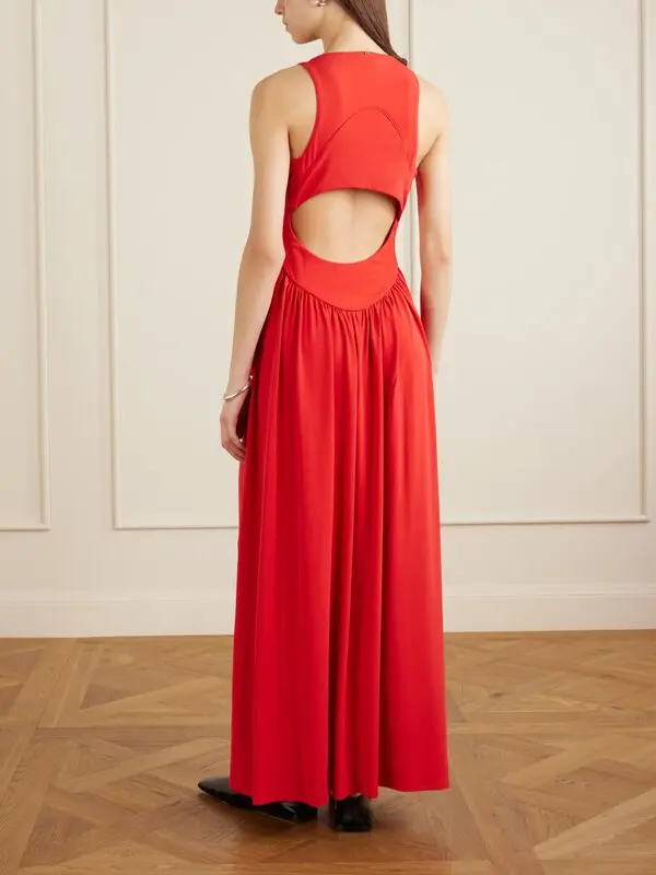 Sportmax Gathe Jersey Maxi Dress - Red