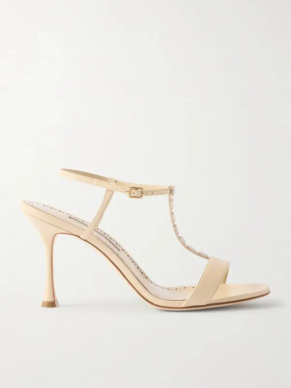 Manolo Blahnik Imbosan 90 Leather Sandals