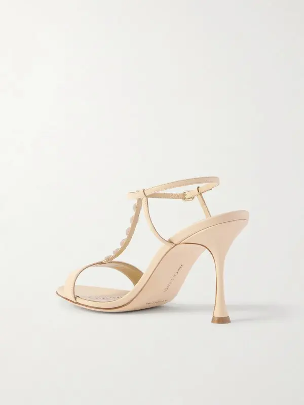 Manolo Blahnik Imbosan 90 Leather Sandals