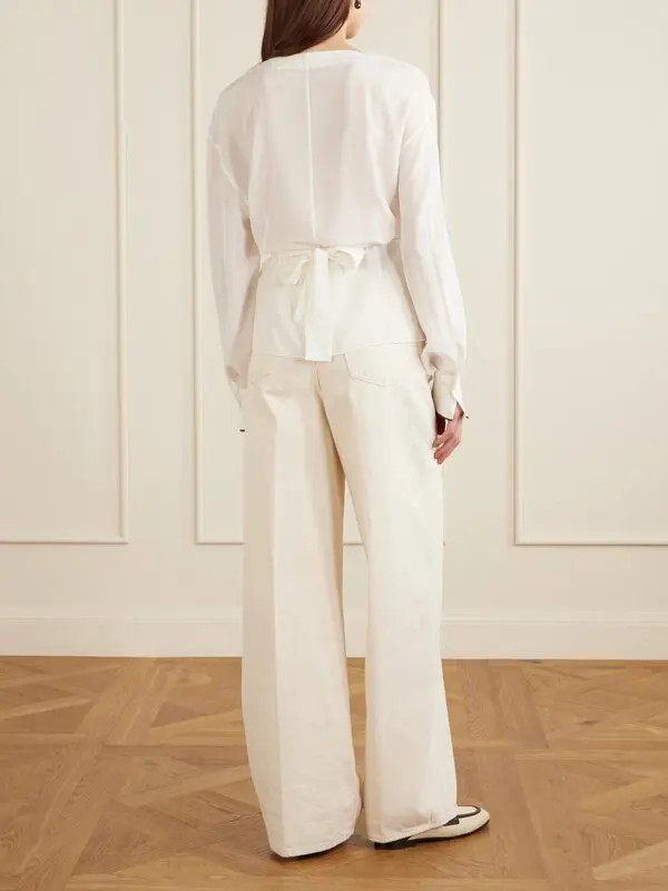 Brunello Cucinelli Wrap Silk Blouse
