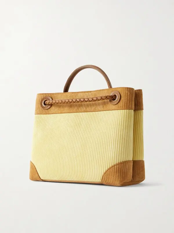 Bottega Veneta Andiamo Ribbed Suede Tote