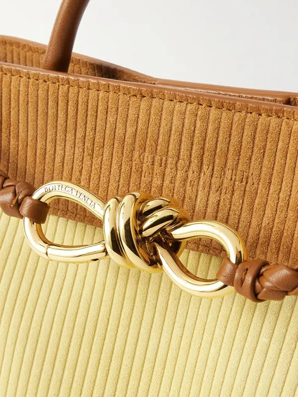 Bottega Veneta Andiamo Ribbed Suede Tote