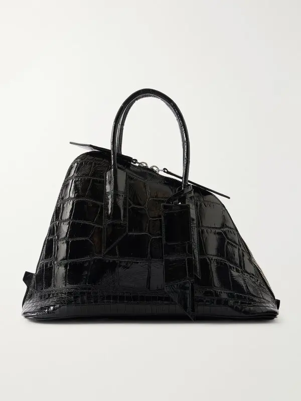 Attico Sant Ambroeus Croc-effect Leather Tote - Black