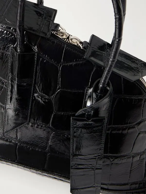 Attico Sant Ambroeus Croc-effect Leather Tote - Black