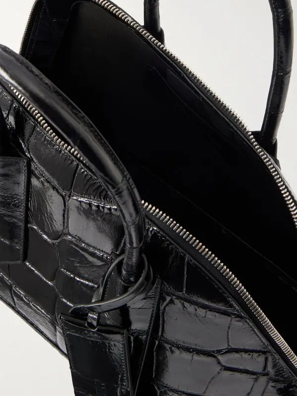 Attico Sant Ambroeus Croc-effect Leather Tote - Black