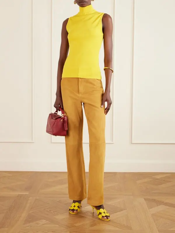 Manolo Blahnik Haribalmu 50 Leather Mules - Yellow