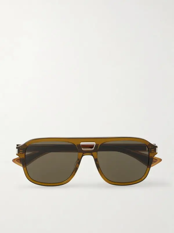 Saint Laurent Aviator-style Acetate Sunglasses - Brown