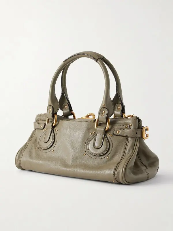 Chloé Paddington Embellished Textured-leather Tote