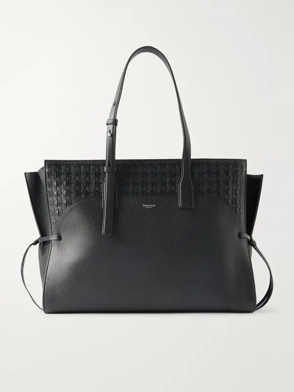 SERAPIAN Maro Large Textured Leather Tote
