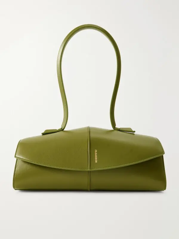 JIL SANDER Linea Leather Shoulder Bag - Green