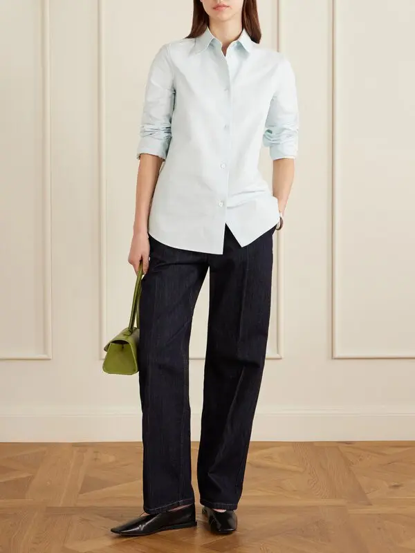 Jil Sander Linea Leather Shoulder Bag - Green | Editorialist