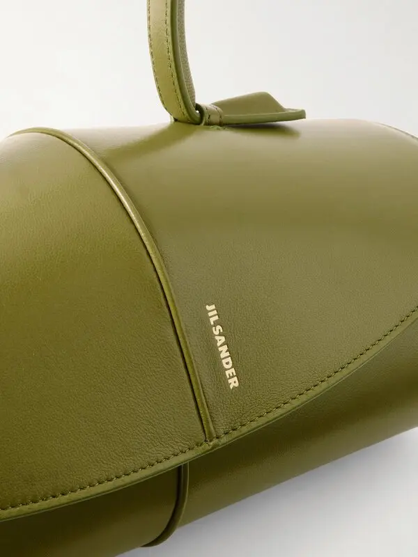 JIL SANDER Linea Leather Shoulder Bag - Green