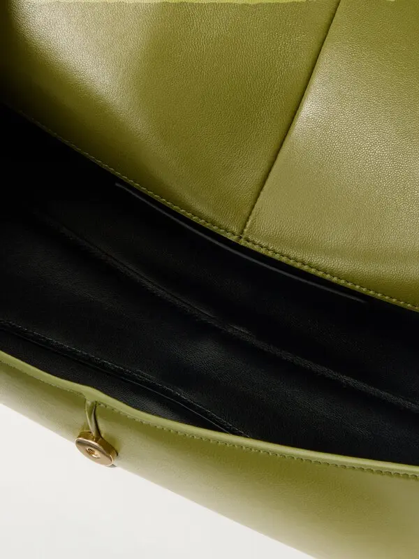 Jil Sander Linea Leather Shoulder Bag - Green | Editorialist