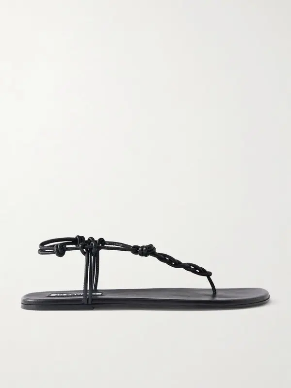 JIL SANDER Braided Leather Sandals - Black