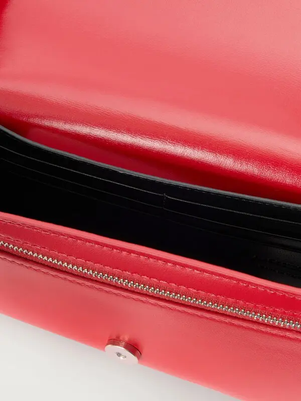 JIL SANDER Tangle Leather Shoulder Bag - Red