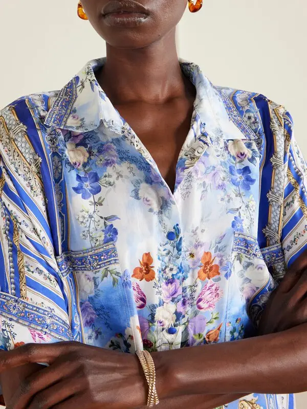 Camilla Oversized Printed Silk Shirt