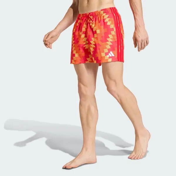 Adidas Soccer-inspired Graphic Swim Shorts 5 Inch - Ice Tangerine / White