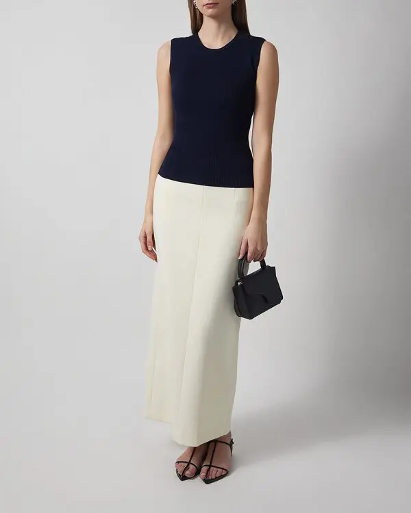 ANDIATA Griet Rib-knit Sleeveless Top - Navy