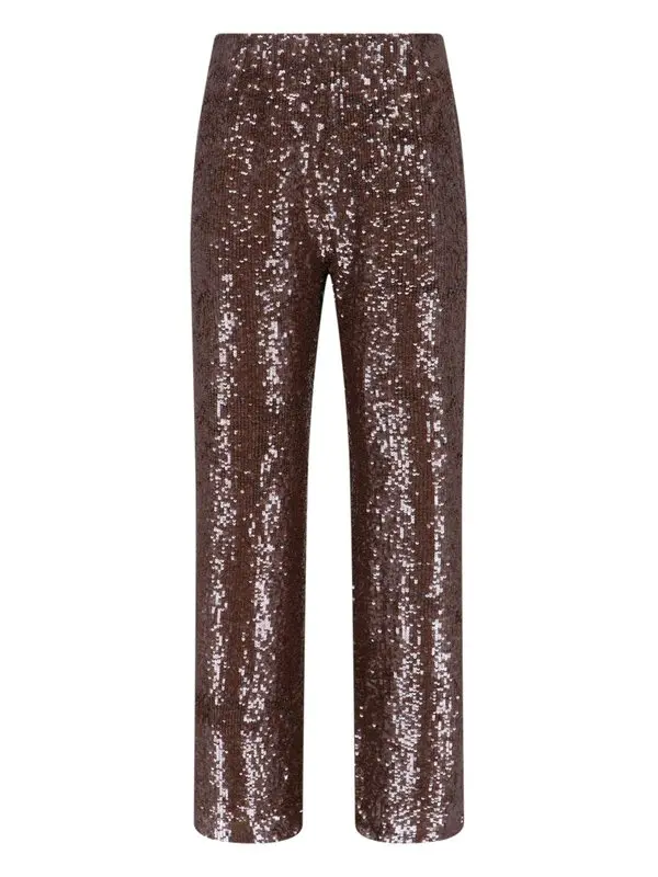 P.a.r.o.s.h Sequin Straight Leg Pants - Brown