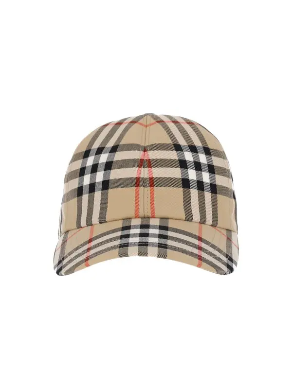 Burberry Check Baseball Cap - Beige