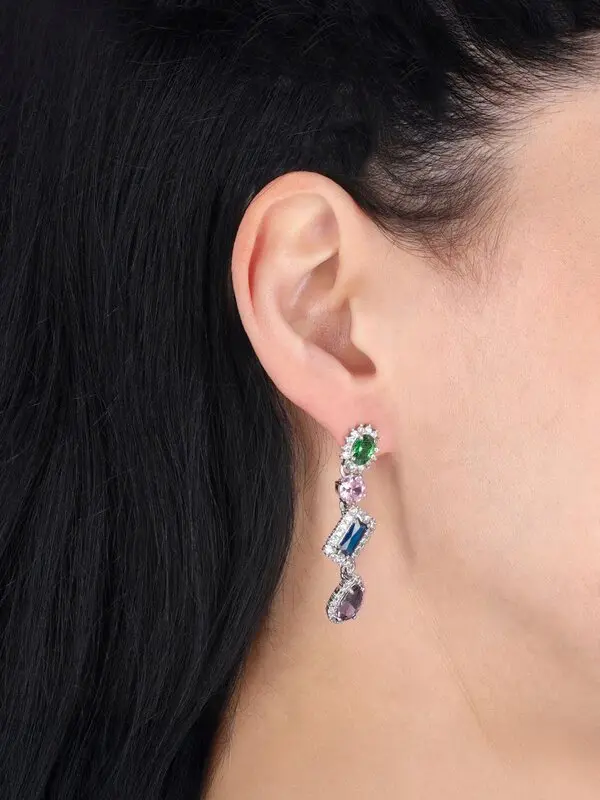 MAISON MARGIELA Stone Drop Earrings - Silver