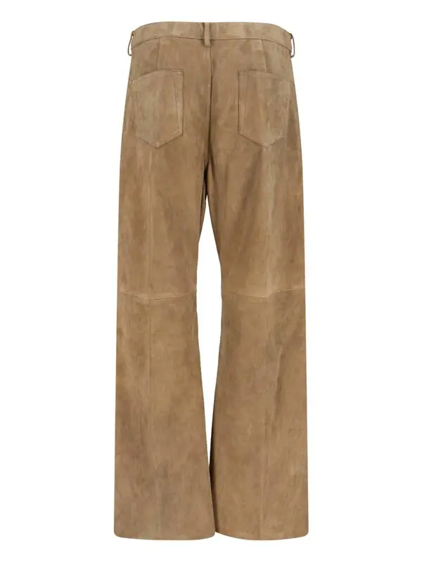 Rick Owens Suede Wide-leg Pants - Brown