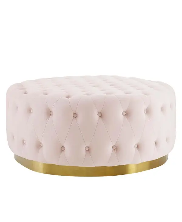 MODWAY Ensconce Tufted Performance Velvet Round Ottoman