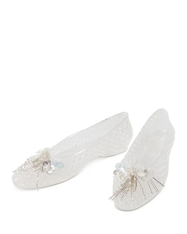HEAVENLY JELLY Camelia Sequin & Imitation Pearl Jelly Shoes - Clear