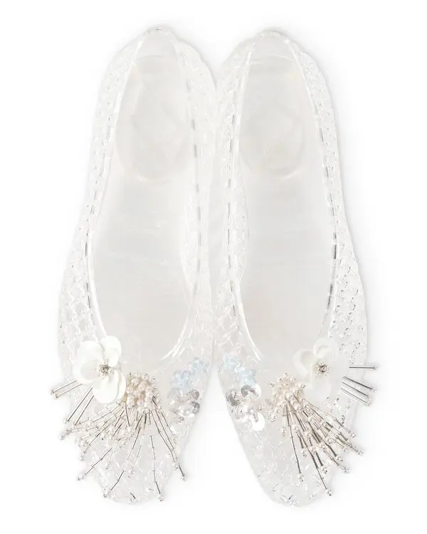 HEAVENLY JELLY Camelia Sequin & Imitation Pearl Jelly Shoes